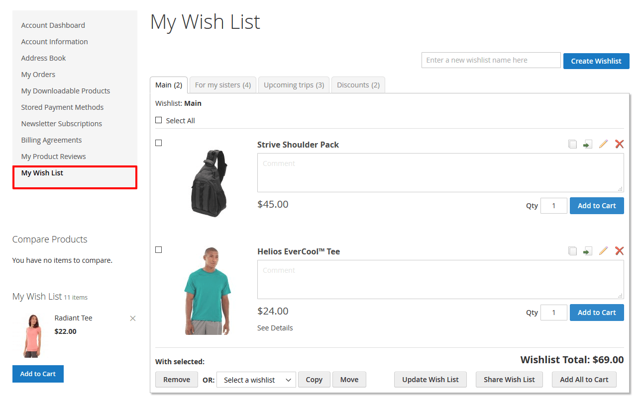 Magento 2 Multiple Wishlists | Favorite Products extension for Magento 2 | ITORIS