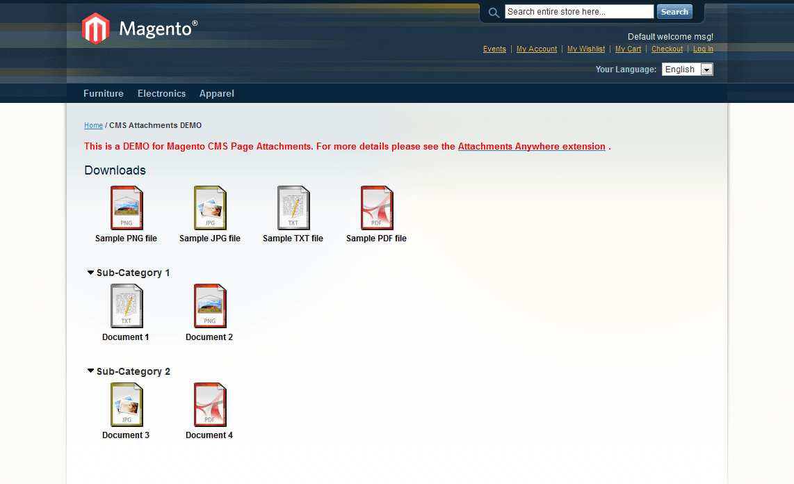 Magento Attachments Module Magento Product Files Downloads In