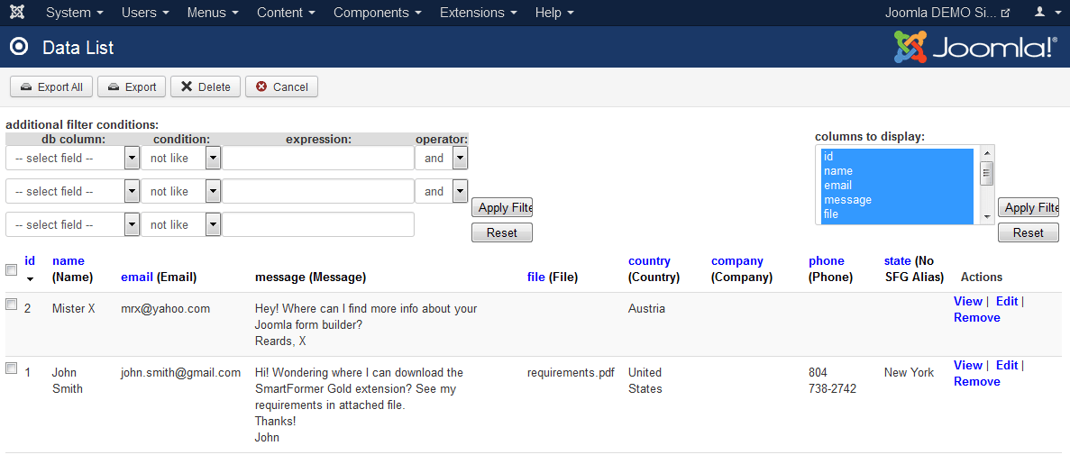 Joomla Forms Smartformer Gold Extension Professional Form Builder For Joomla Itoris 