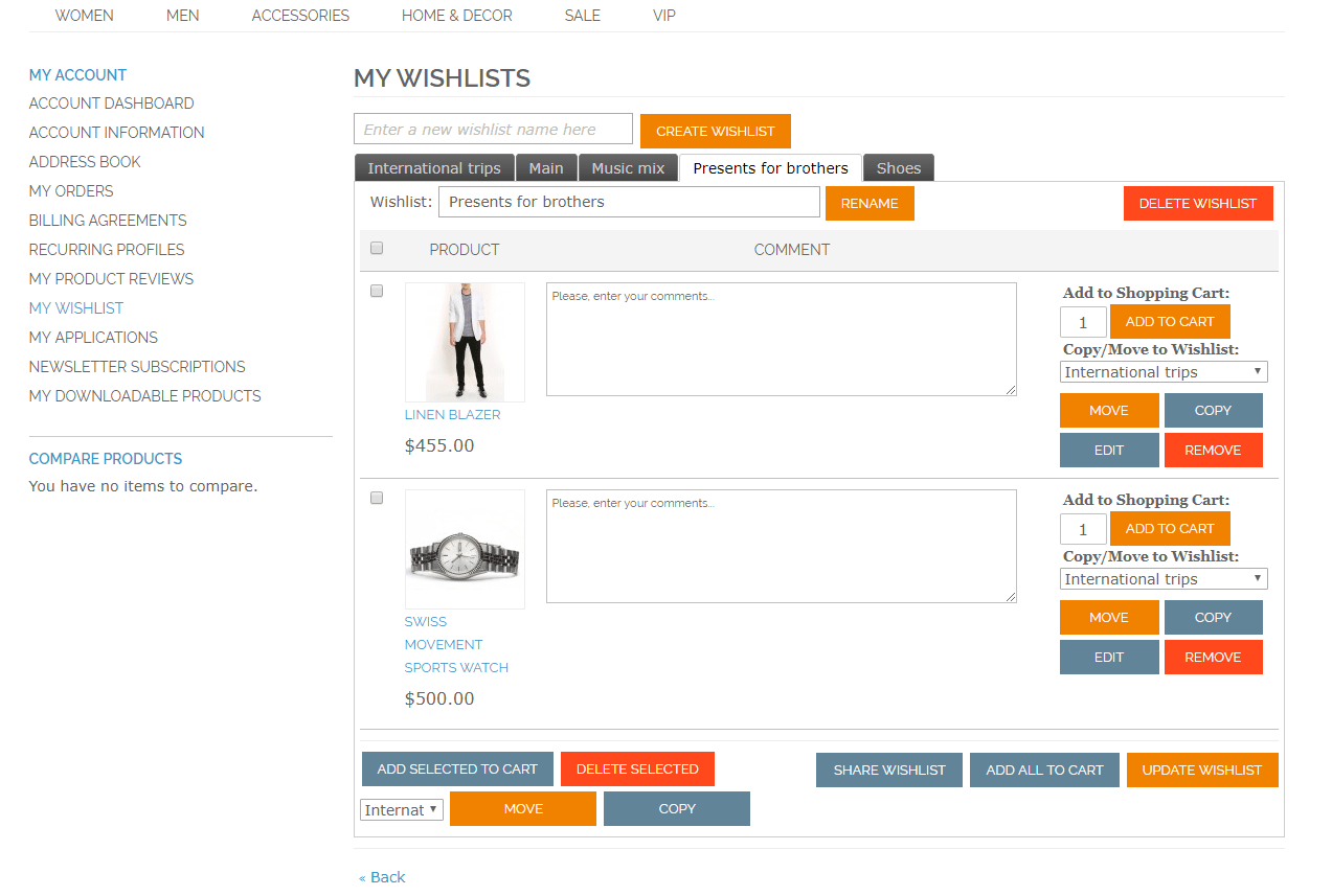 Magento Wishlist – Multiple Wishlists Extension | ITORIS