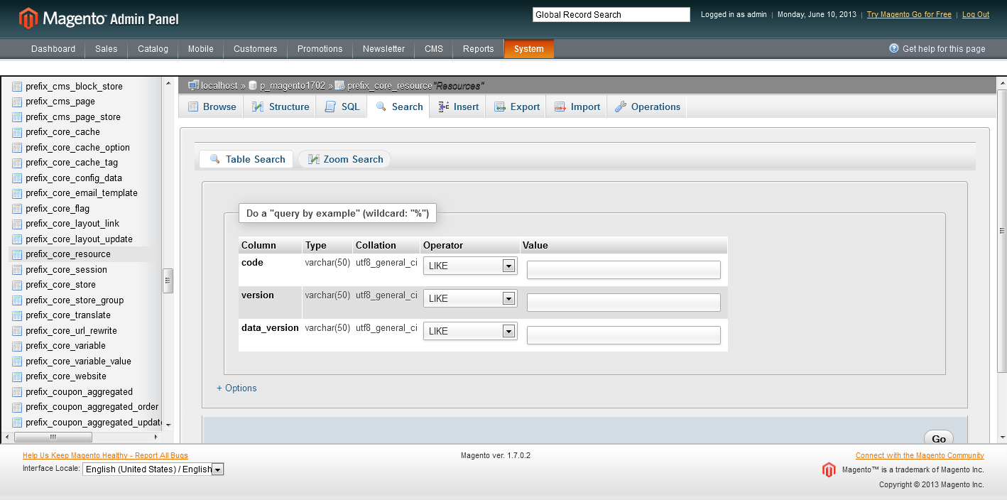 Magento phpMyAdmin extension | Manage Database in Magento | ITORIS