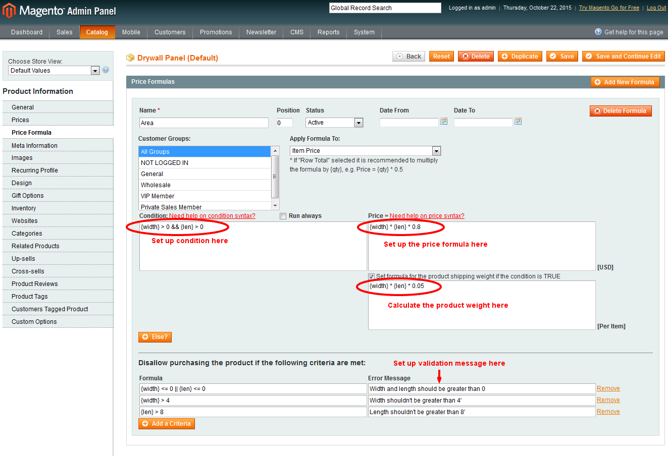 Magento Product Price Formula Magento Price Matrix Magento Price