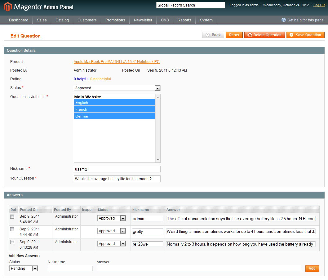 Magento Product Questions And Answers Magento Qa Extension Itoris