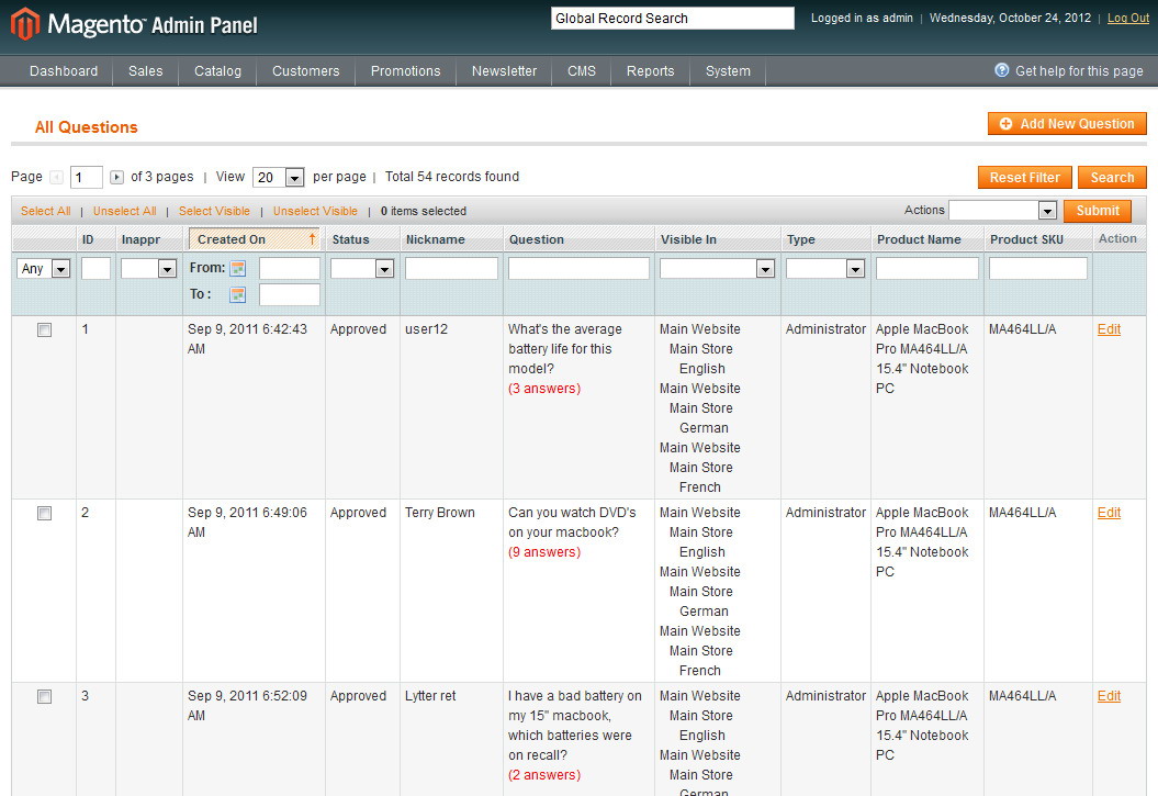 Magento Product Questions And Answers Magento Qa Extension Itoris